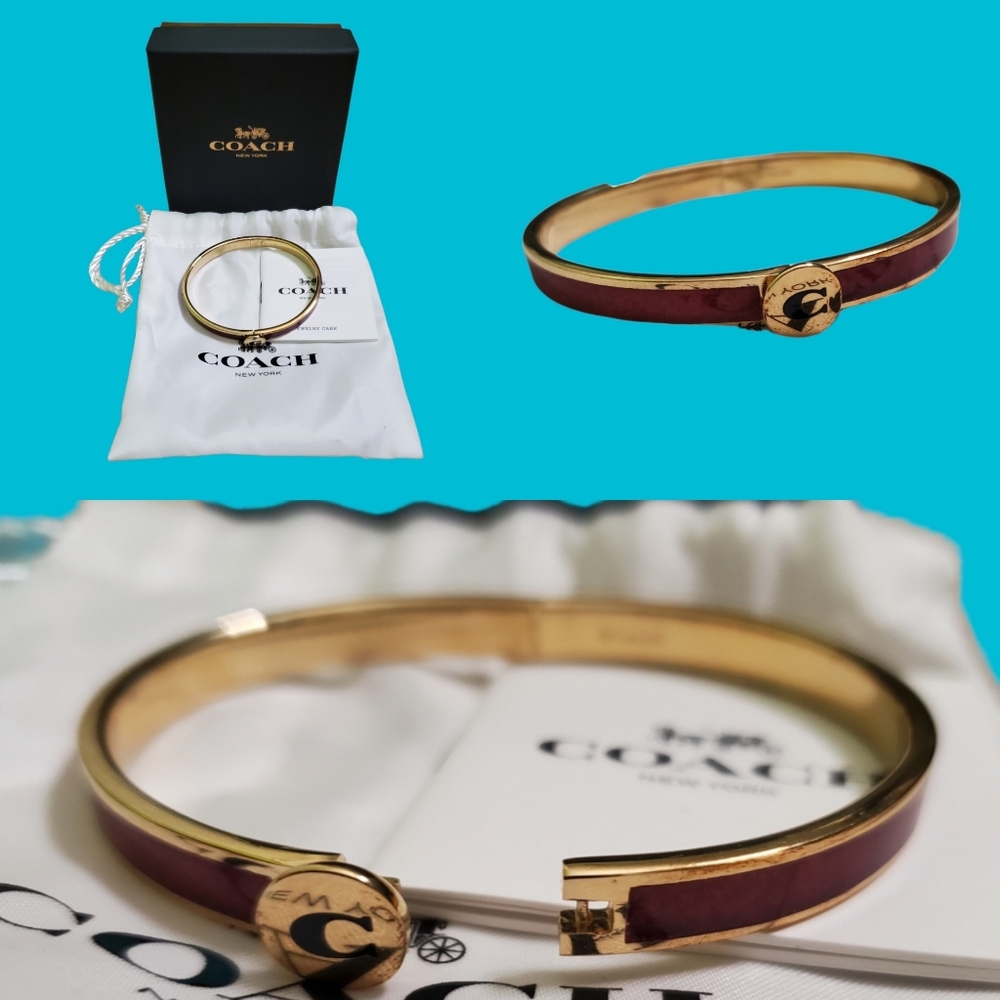 Coach Pink Glitter And Gold Bangle - Gem